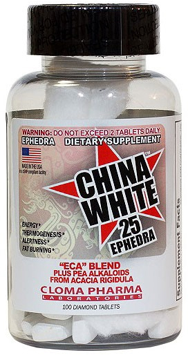 CLOMA PHARMA China White 25 Ephedra - 100 Tablets