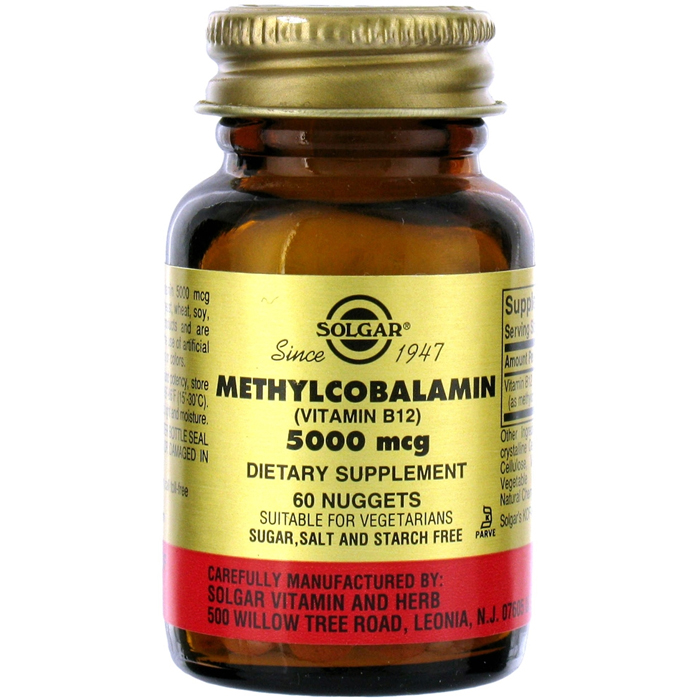 Solgar Methylcobalamin Vitamin B12 5000 mcg 60 Nuggets